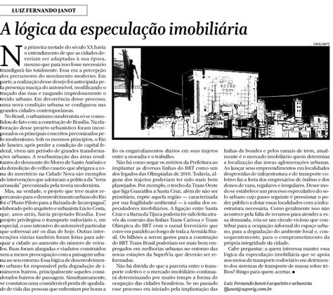 Artigo A L Gica Da Especula O Imobili Ria Por Luiz Fernando Janot