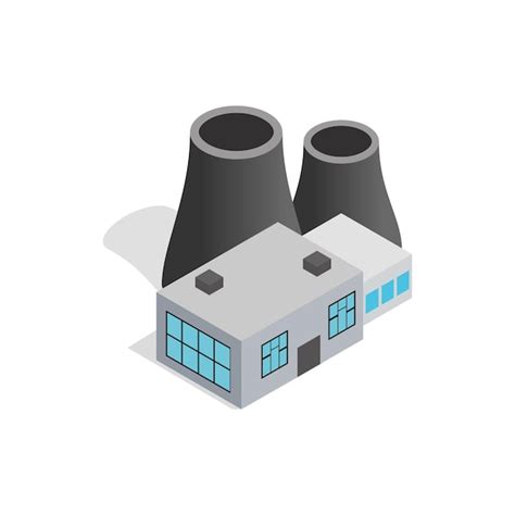 Ícone da estação de energia térmica em estilo 3d isométrico isolado no