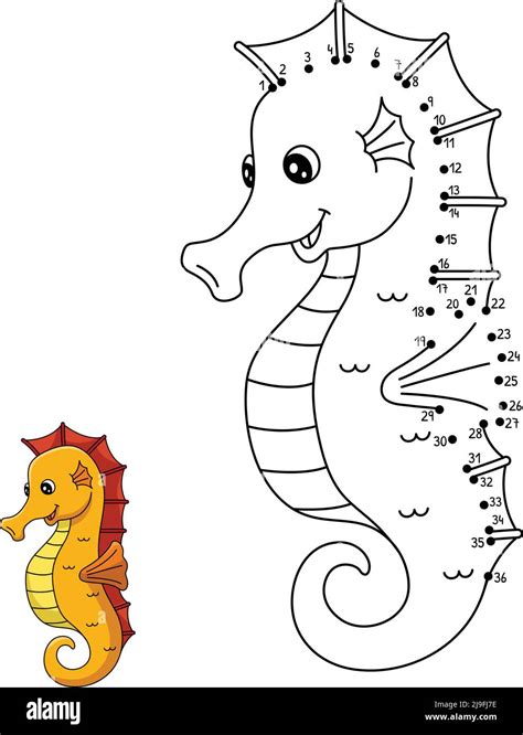 Dibujo para colorear de caballito de mar fotografías e imágenes de alta