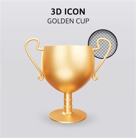 Ilustração de renderização 3d de prêmio de troféu de taça de ouro PSD