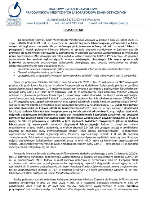 Dodatki Covidowe Skarga Do Rzecznika Praw Obywatelskich Kzzpmld
