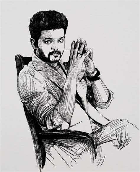 ArtStation NaaReady Thalapathy Vijay Pencil Sketch 2023