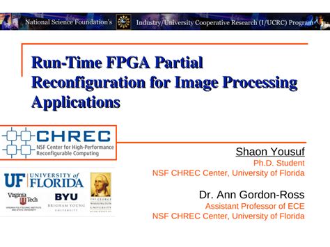 pdf run time fpga partial reconfiguration for image processing applications