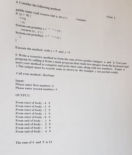 solved 4 consider the following method public static void