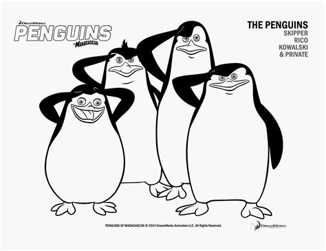 Penguins Of Madagascar Colouring Clip Art Library