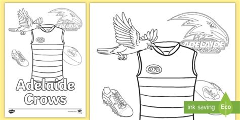 Adelaide Crows Colouring Page Footy Colours Day Charity Event F 2 AFL