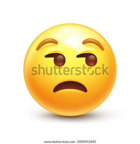 Unamused Emoji Meh Emoticon Dissatisfied Yellow Stock Vector Royalty