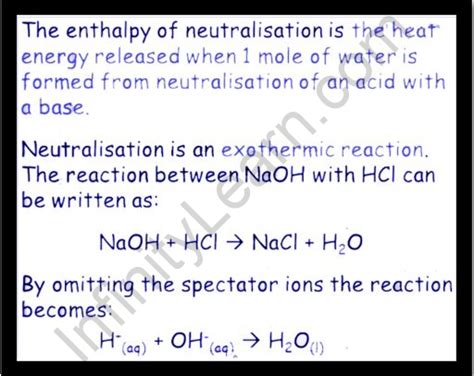 Enthalpy Of Neutralization Infinity Learn By Sri Chaitanya