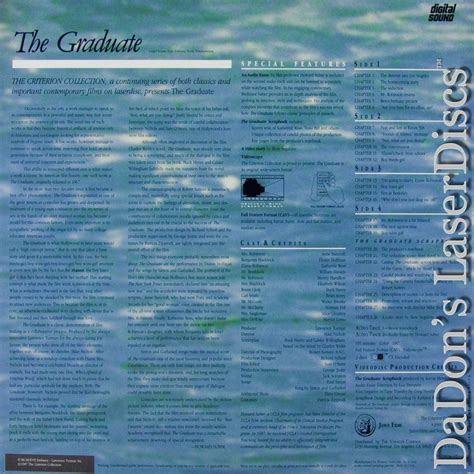 The Graduate LaserDisc Rare LaserDiscs Criterion LaserDiscs