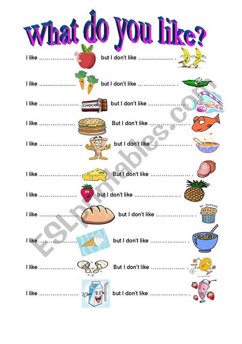 Food ESL Worksheet By Darderm