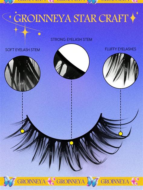 GROINNEYA 7 pares de pestañas postizas Manga Lashes Wet Volumized Fake