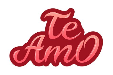 Dibujado a mano tipografía letras en español te amo Vector Premium