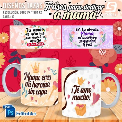 Plantillas para Sublimar Tazas Frases para Dedicar a Mamá