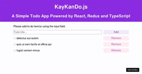 React Redux Typescript Todo Codesandbox