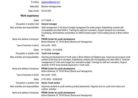 Exemple De Cv Europass Medecin Generaliste Maroc Laboite Cv Fr