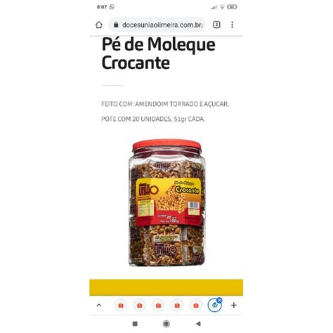 Doces Uni O P De Moleque Crocante Kg C Un Pote Shopee Brasil