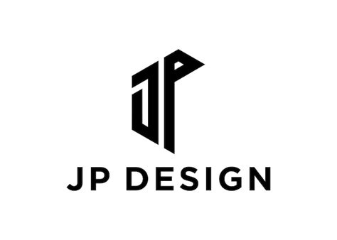 Ilustración de vector de diseño de logotipo jp Vector Premium