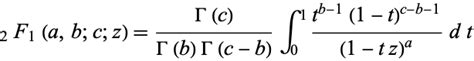hypergeometric function from wolfram mathworld