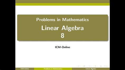 problems in mathematics linear algebra 8 youtube