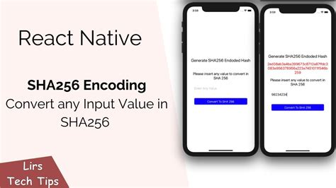 react native sha256 encoding hash convert any input value in sha256 youtube
