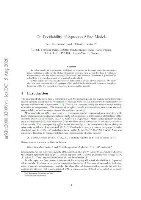 pdf on decidability of 2 process affine models