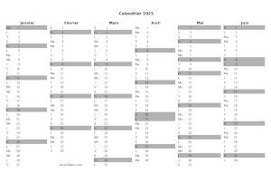 Calendrier 2025