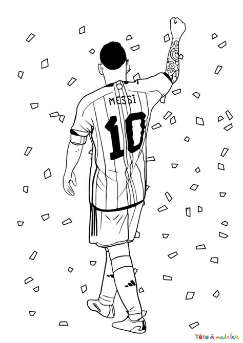 Coloriage de Messi à télécharger à imprimer avec Tête à modeler