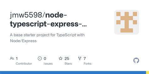 github jmw5598 node typescript express starter a base starter project for typescript with