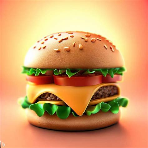 Premium Photo D Rendering Of Delicious Cheese Burger
