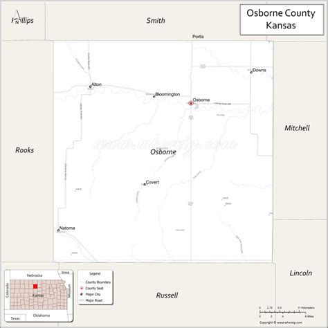 A Map Showing The Location Of An Area In Kansas