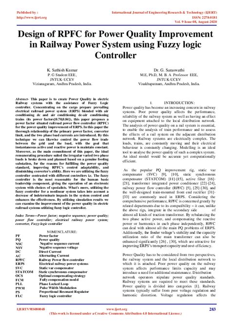 pdf ijert design of rpfc for power quality improvement in railway power system using fuzzy
