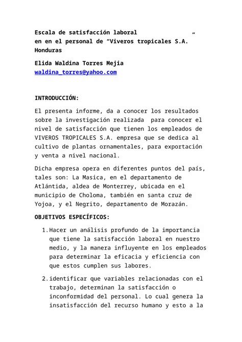 Doc Escala De Satisfacci N Laboral Dokumen Tips