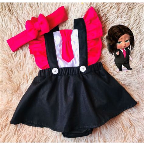 Jardineira Romper Menina Infantil Tema Poderosa Chefinha Pink Acompanha