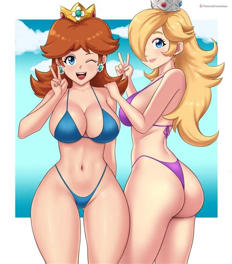 Rosalina And Princess Daisy Mario Drawn By Gummslime Danbooru