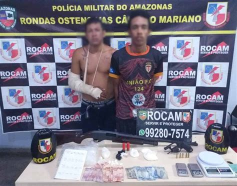 Polícia Militar por meio da Rocam detém suspeitos armas e drogas