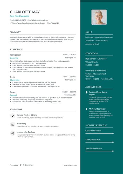 Fast Food Resume Examples Guide For