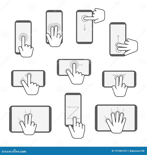 Touchscreen Gestures Hands On Smartphone And Tablet Multi Touch Screen