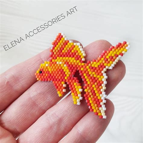 Goldfish Bead Brick Stitch PDF Pattern For Miyuki Delika Seed Etsy