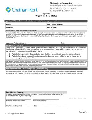 Fillable Online Urgent Medical Request Urgent Medical Request Fax
