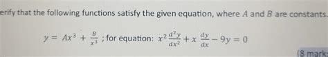 solved erify that the following functions satisfy the given