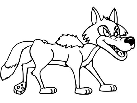 Coloriage Dessin Animé Méchant Loup télécharger et imprimer gratuit