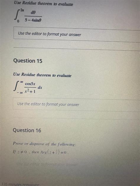 solved use residue theorem to evaluate de 5 0 5 4sing use