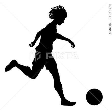 Black Woman Soccer Football Player Silhouette Pixta