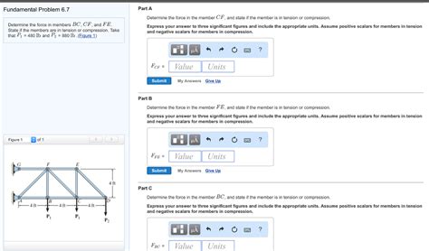 Solved Fundamental Problem Part A Determine The Force In Chegg
