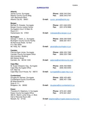 Fillable Online Judiciary State Nj Surrogate New Jersey Courts