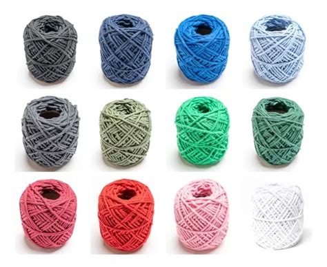 12 Ovillos Hilo Algodón Macramé 2 Mm 30 Mt Cada Uno Surtido