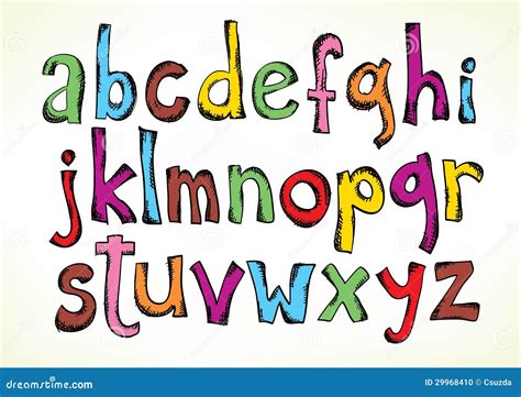 Letras Doodled Do Alfabeto Ilustra O Do Vetor Ilustra O De Cartoon