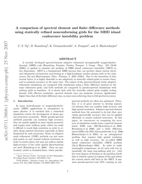 pdf a comparison of spectral element and finite difference methods using statically refined