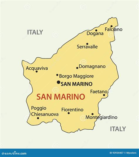 La República De San Marino Mapa Del Vector Ilustración del Vector