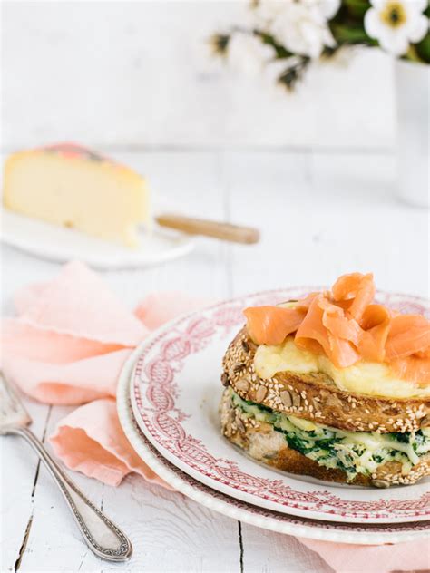 croque monsieur au saumon fumé béchamel aux épinards aux